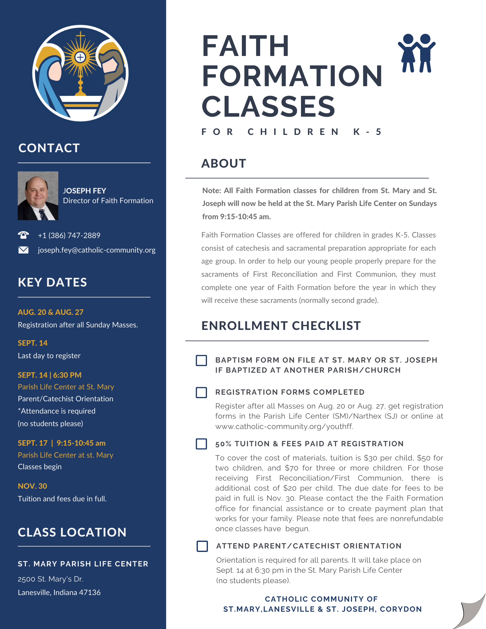 Faith Formation | St. Joseph Catholic Church and School | Corydon, IN